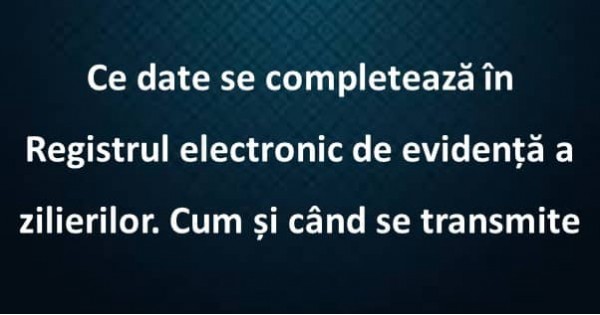 Completare si termen de transmitere registru zilieri | TheExperts.ro